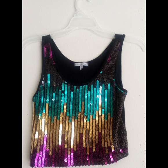 Charlotte Russe | Tops | Listing Charlotte Russe Sequin Metallic Crop ...